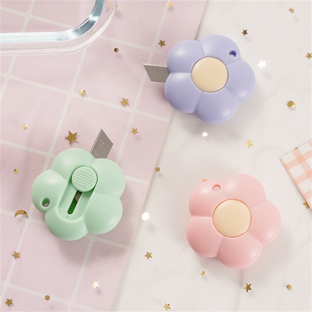 Cute Flower Mini Utility Knife Portable Paper Cutter Razor Blade Office ...