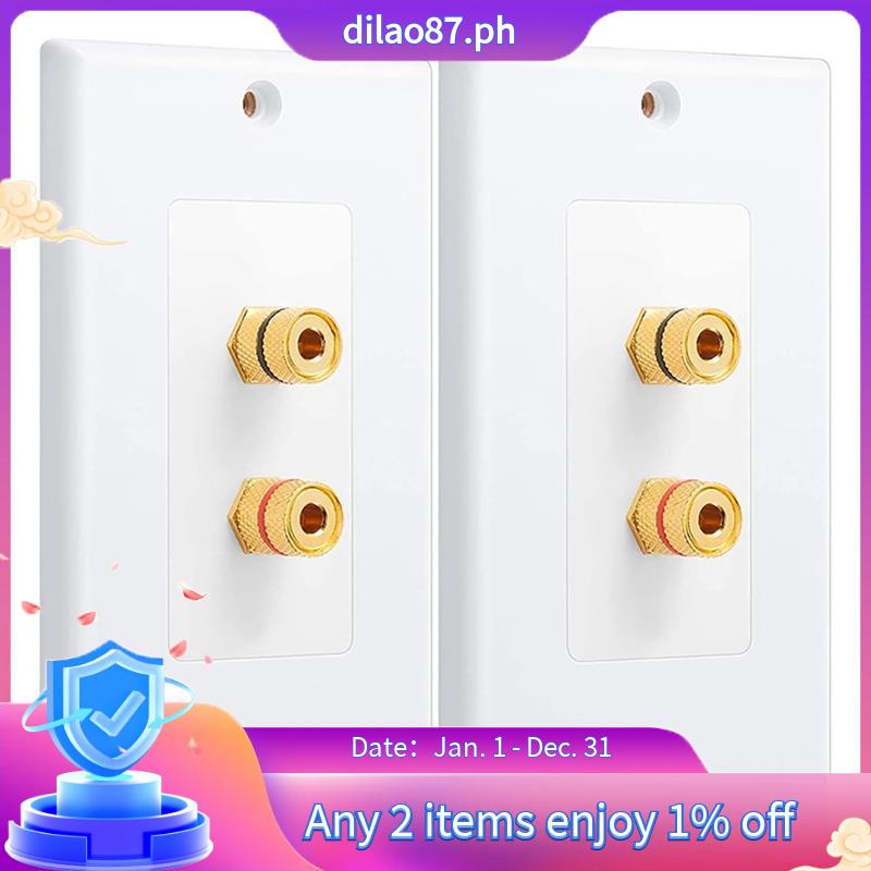 2 Pack Single Gang 1.0 Speaker Wire Wall Plate (Banana Plug Wall Plate ...
