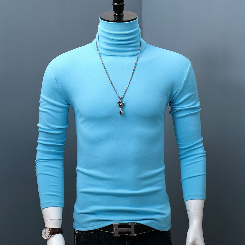 Turtleneck Long Sleeve Inner Wear Men's Thin Bottoming Shirt Slim-Fit ...