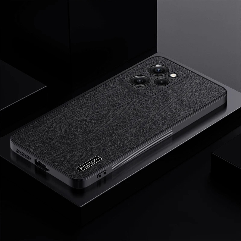 For Xiaomi Poco X5 / X5 Pro 5G Simulation Wood Leather Grain Case ...