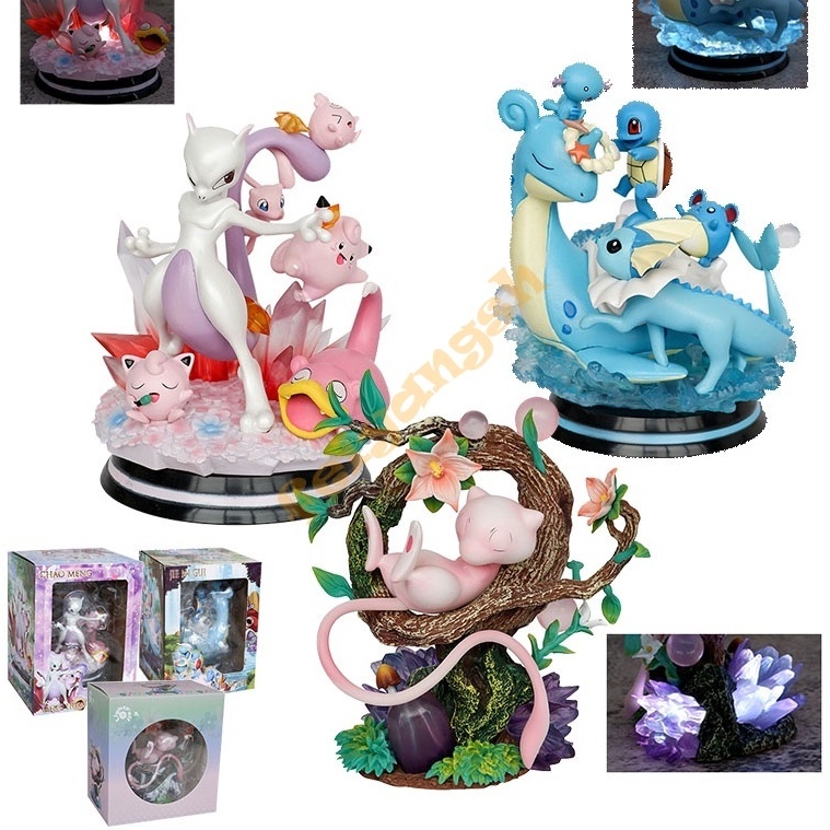 Pokemon Action Figure Mewtwo Squirtle Mew Luminous Pvc Figures Model ...