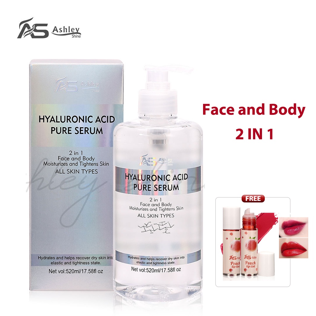 Ashley Shine ACID Hyaluronic Pure Serum 2 in 1 Face and Body Moisturizing brightening Skin 520 ...