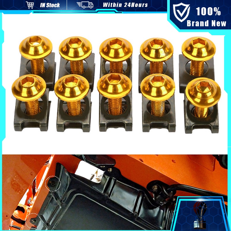 10Pcs 6mm Hexagonal Screw Clip CNC Aluminum Motorcycle Fairing Body ...