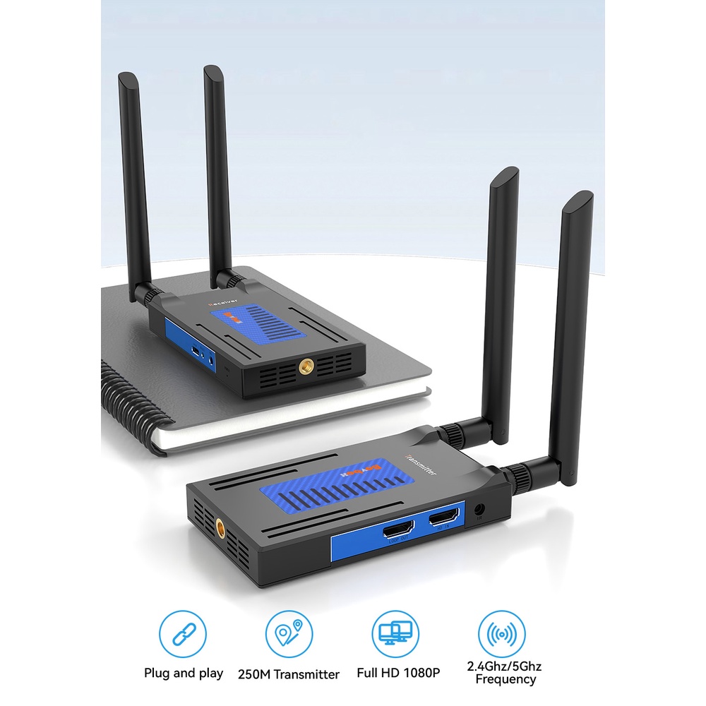 1080P 300m Wireless HDMI Extender Audio Video Transmission Transmitter ...