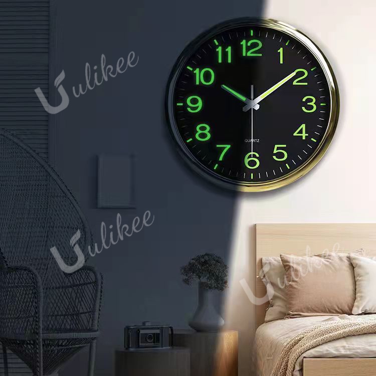 30CM 12inch Modern Luminous Large Quartz Wall Clock Glow In The Dark ...