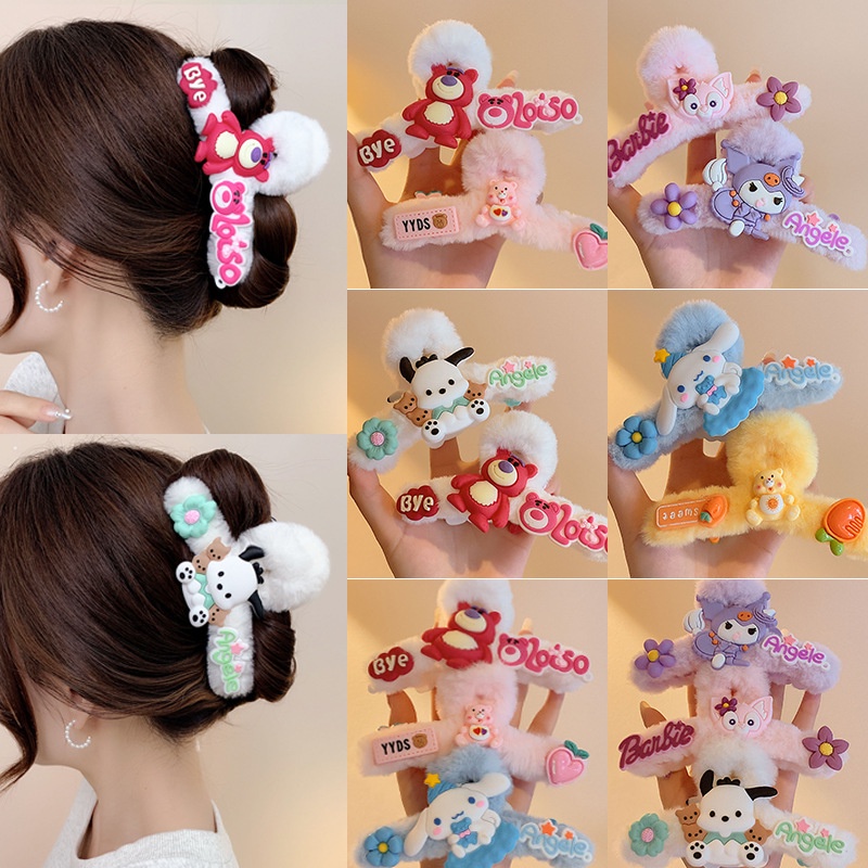 Cute Plush Hair Clip Large Cartoon Clip New Sweet Girly Shark Clip Hair ...