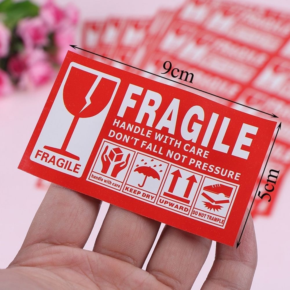 Warning Fragile sticker 100PCS~1000pcs FRAGILE STICKERS / HANDLE WITH ...
