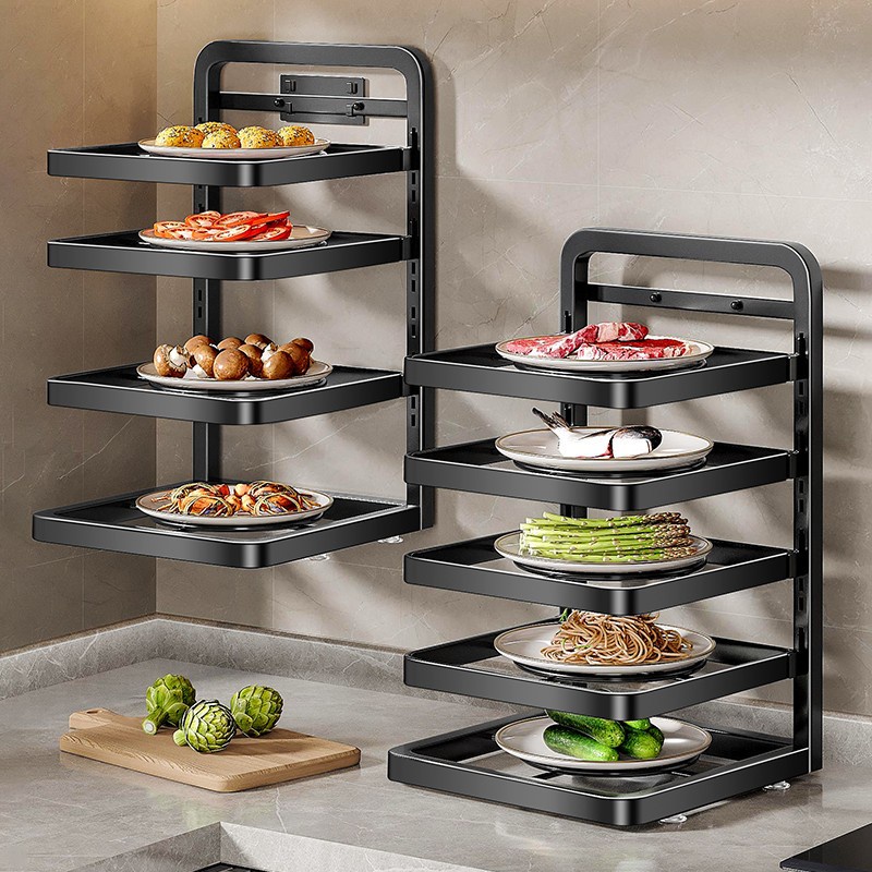 5 Tier Kitchen Counter Storage Shelf Detachable Adjustable Height ...
