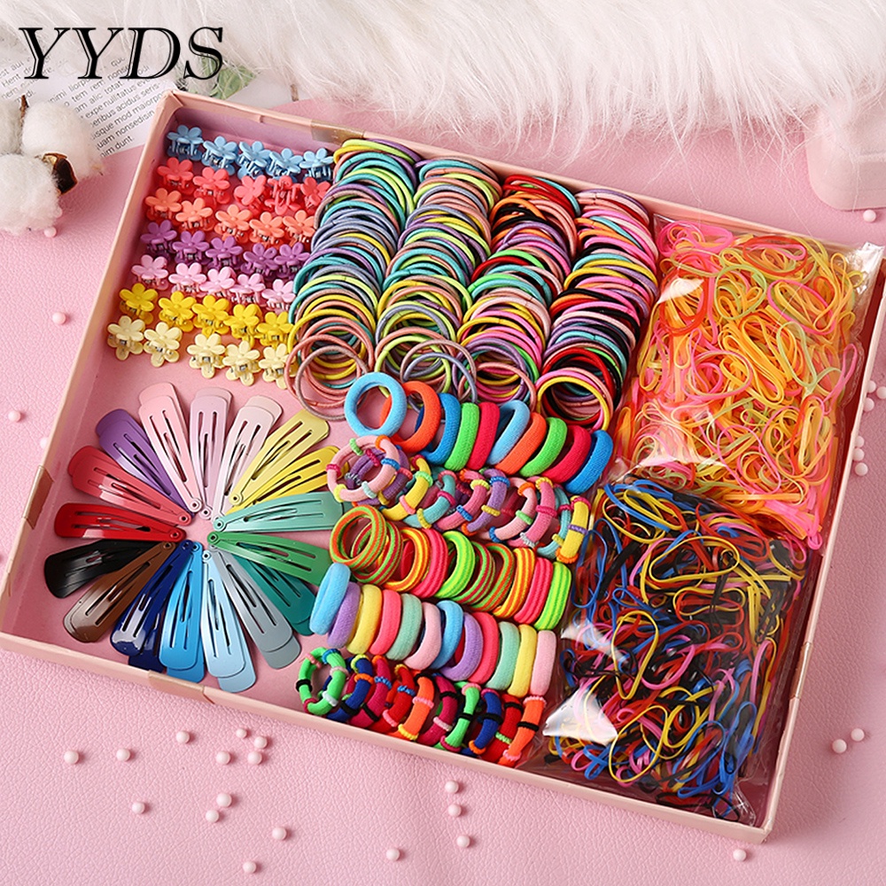 780Pcs/Set Colorful Hair Band for Kids Ponytail Cute Hair Clip Set ...