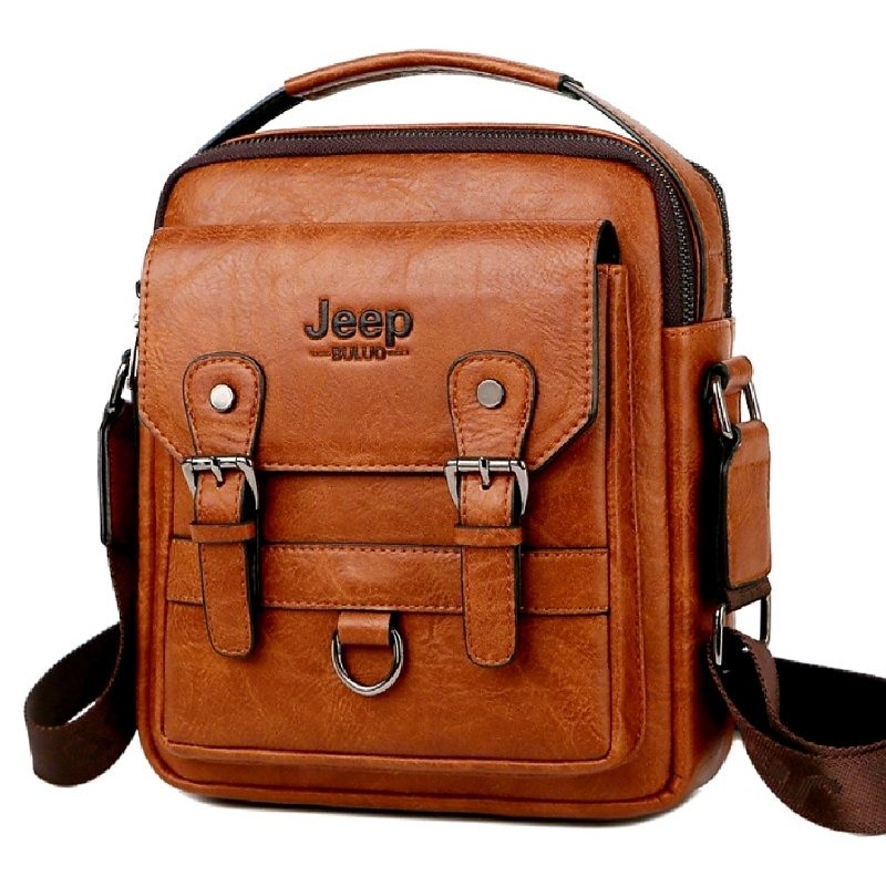 Men's jeep Bag premium Leather Bag (Quality) | Shopee Philippines