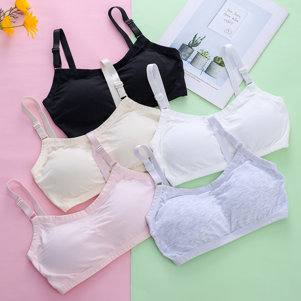 Developmental Period Cotton Girl Wrap Breast One-Piece Fixed Cup Anti ...