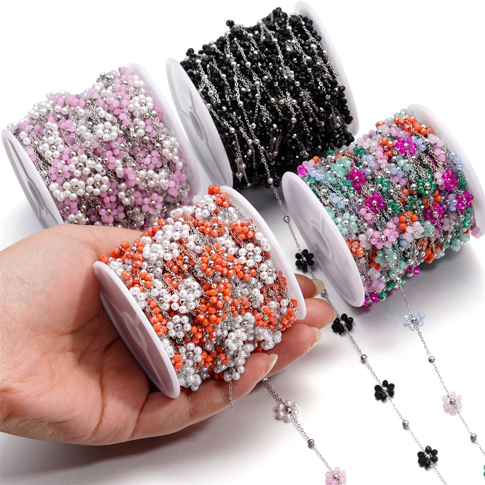 St.kunkka 1m Stainless Steel Flower Chain for Handmade diy Accessories ...