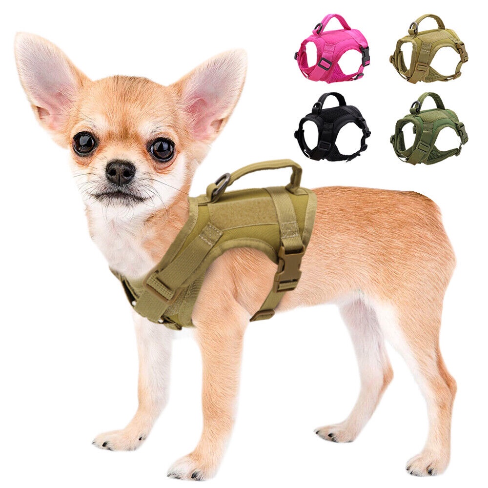 No Pull Military Tactical Dog Cat Harness with Handle Small Puppy Soft ...