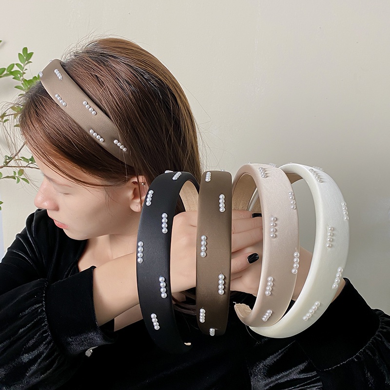 Pearl Hair Band For Simple Girls High Ponytail Headband Hair Loop ...