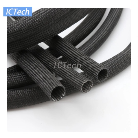 Black 600℃ High Temperature Braided Soft Fiber Tubing Insulation Cable ...