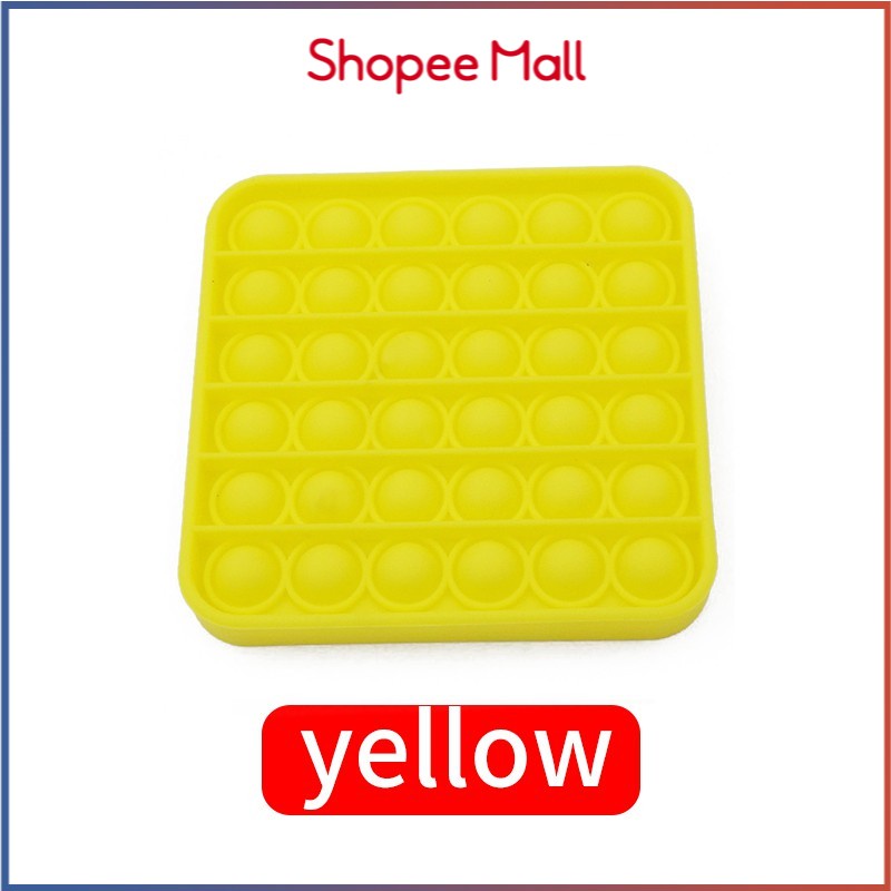 【hot sale】 Square yellow Pop Its Round Fidget Toys Push bubble stress ...