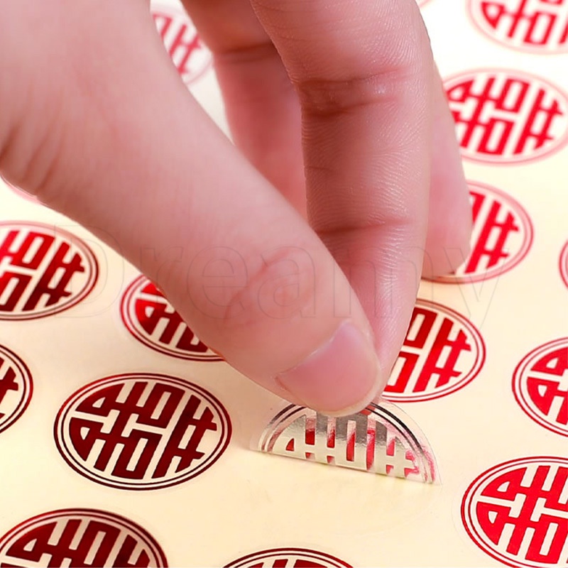 Chinese Golden Red Sealing Stickers - Self-Adhesive Paper-Cut Gift ...