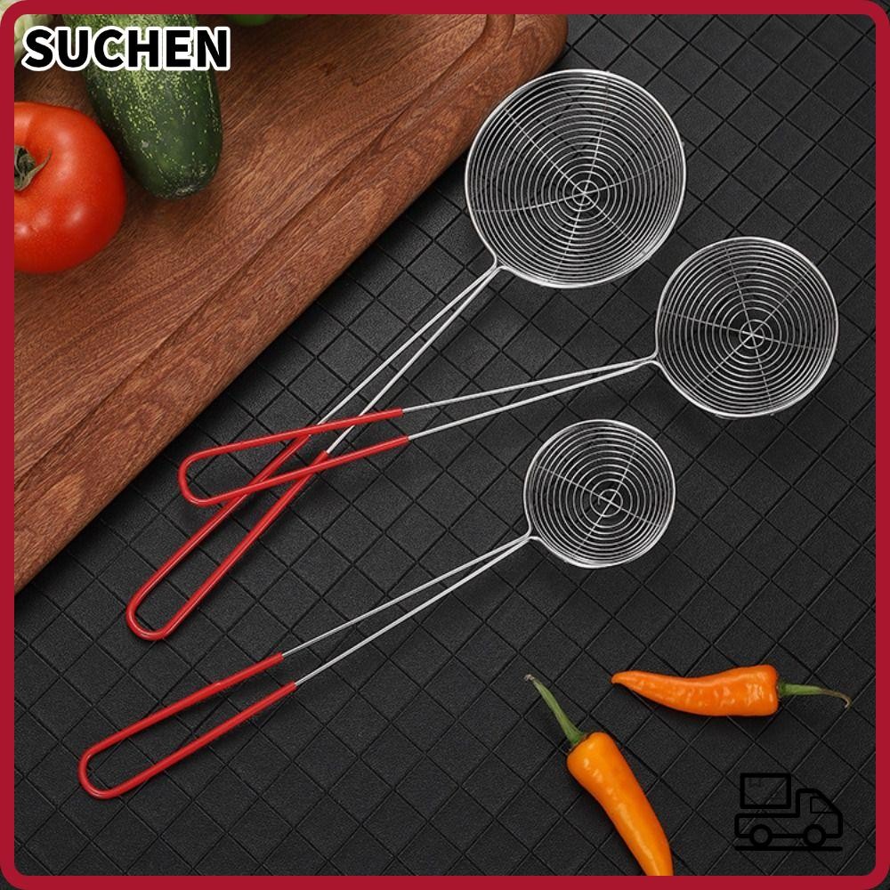 SUCHENPH Pearl Colander, Red Handle Boba Strainer Milk Tea Spoon, Milk ...