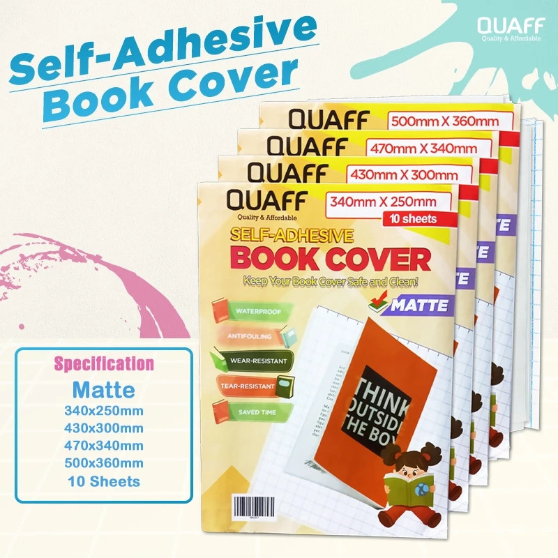 Self Adhesive Book Cover Matte Plain 10sheets High Quality Quaff Brand ...