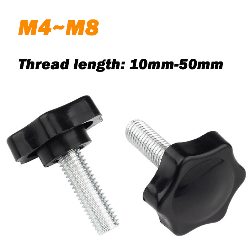 M4 M5 M6 M8 Threaded Star Knobs Plastic Grips Plum Hand Tighten Thumb ...
