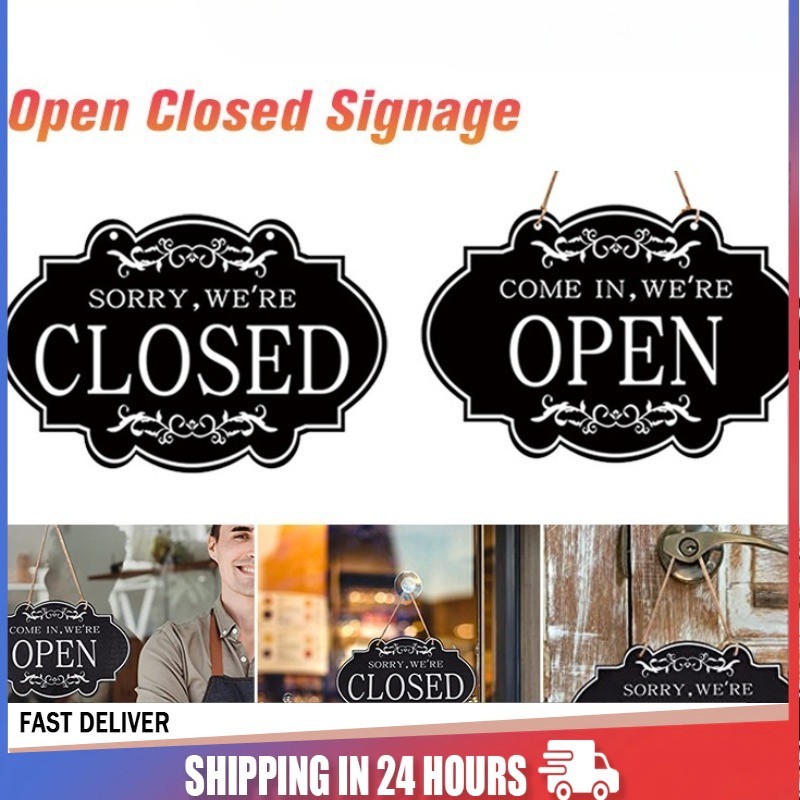 [Fast Shipping] Wooden Open And Close Signage Business Double Side Open ...