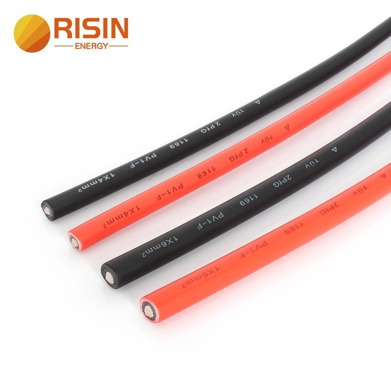 Risin Solar Cable PV Panel Wire UV Resisitant XLPE Insulation Solar DC Cable Factory 4mm2 6mm2 ...
