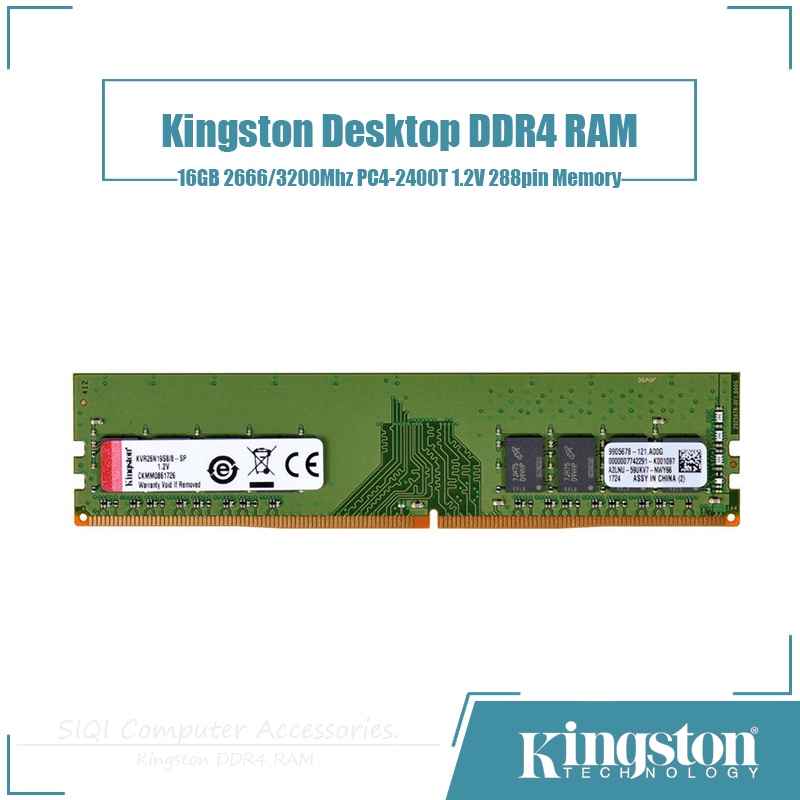 Kingston Desktop RAM DDR4 16GB 2666/3200Mhz Memory PC4-2400T 1.2V ...