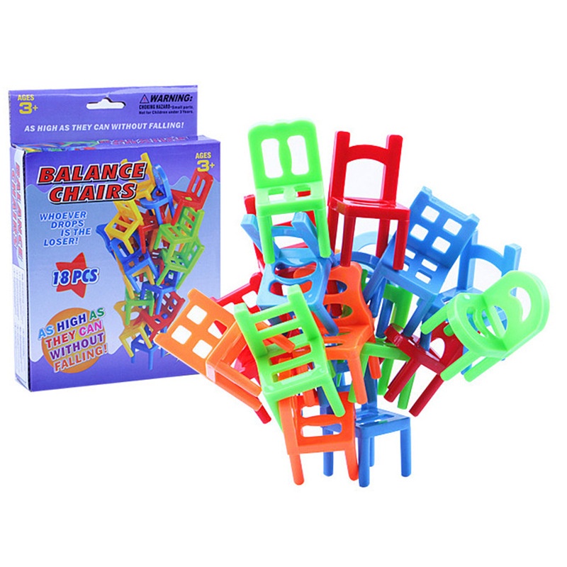 Balance chair stacking toy, mini chair tower stacking intellectual game ...