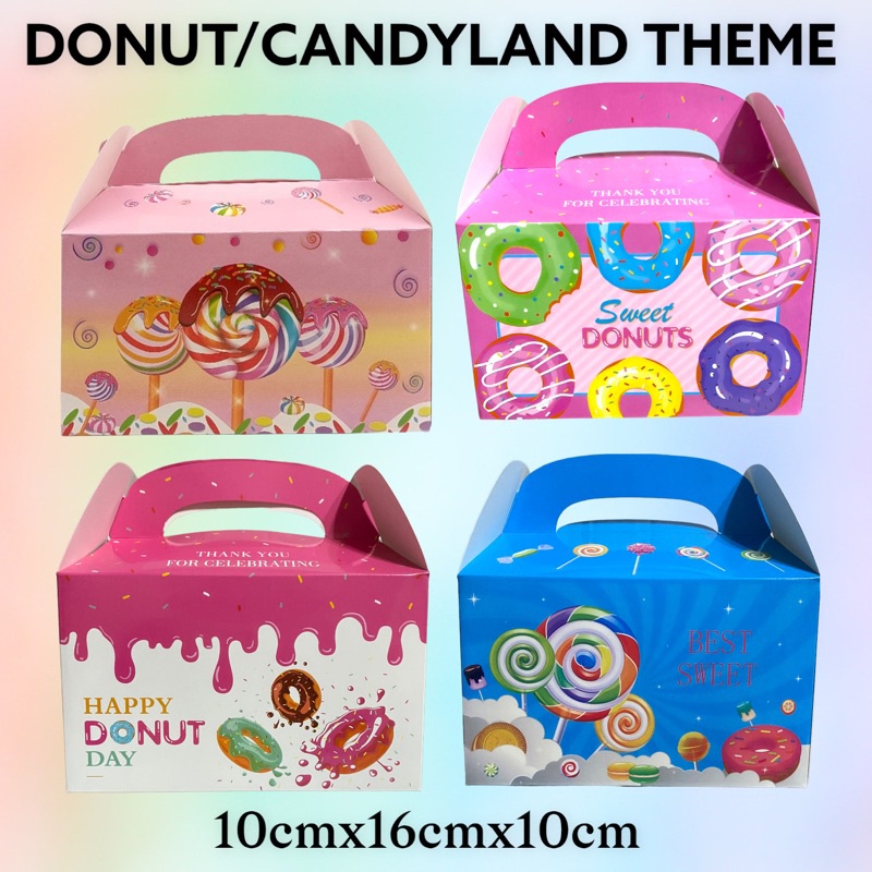 Donut Candy Land Balloon Theme Birthday Party Loot Box favor bags ...