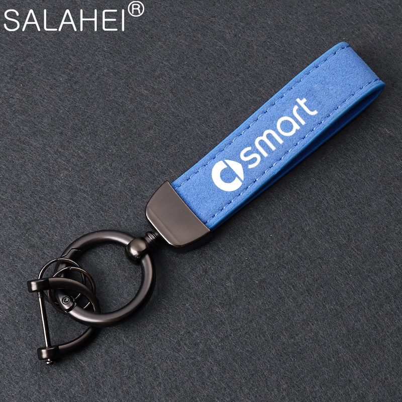 Suede Leather Car Emblem Keychain Key Ring Quality Metal Keyring For ...