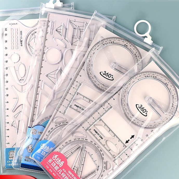 Student Multifunctional Ruler Movable Angle Recognition Drawing Ruler ...