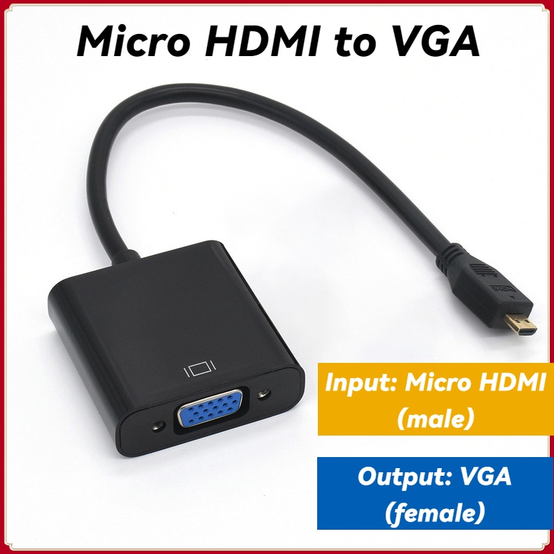 Micro HDMI Input to VGA Output Connector Micro HDMI to VGA Cable ...