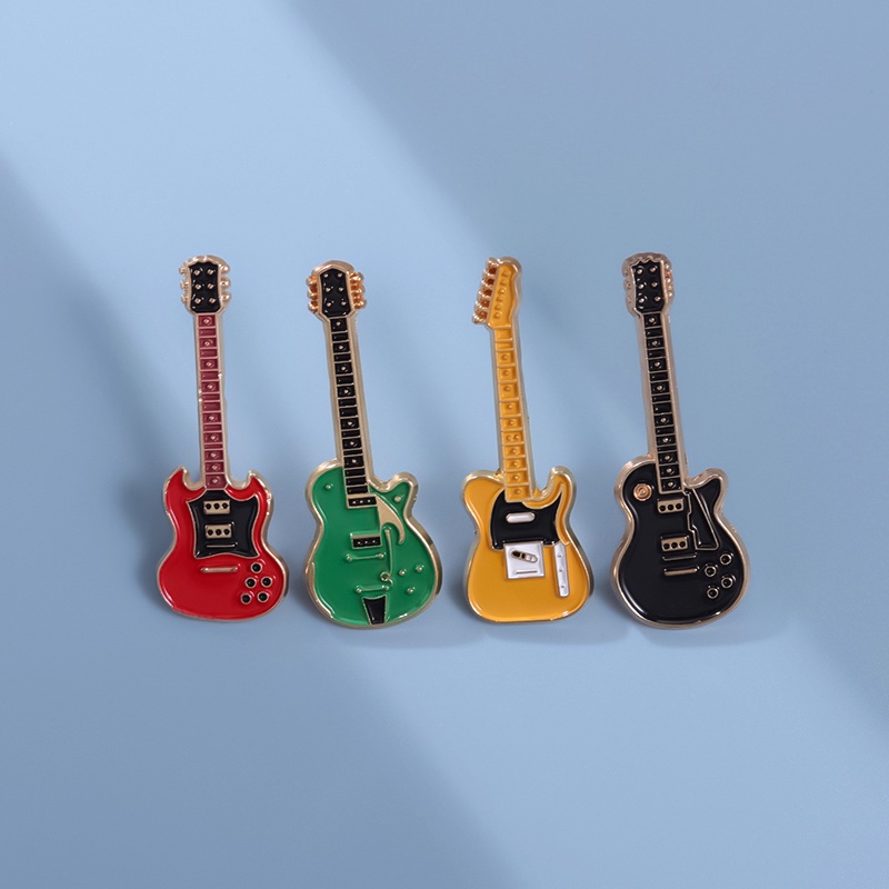 Vintage Musical Instrument Enamel Pins Guitar Brooch Rock and Roll ...