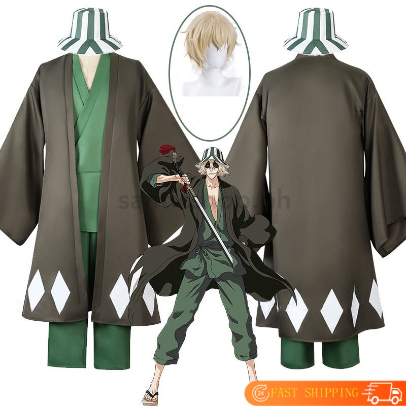 Anime Bleach Cosplay Urahara Kisuke Costume Men Women Green Kimono ...