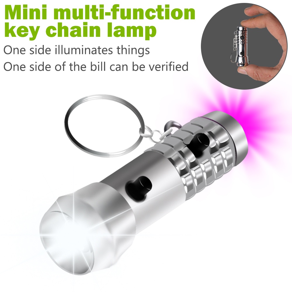 Multi-function Mini Keychain Flashlight / Outdoor Button Battery Torch ...
