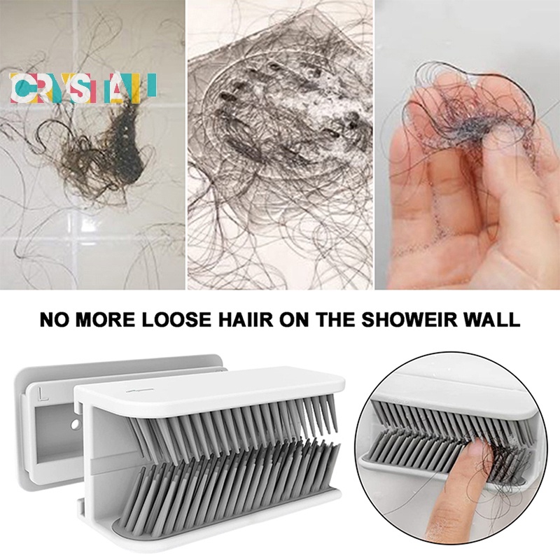 Crystal- Shower Hair Catcher Wall Silicone Shower Hair Trap Adhesive ...