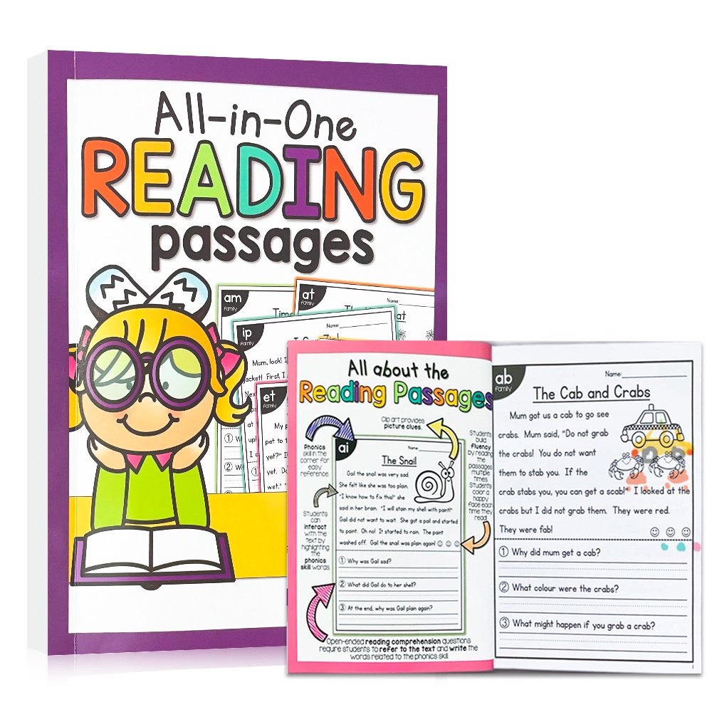 103 Pages All-In-One Reading Passages English Workbook Early Learning ...