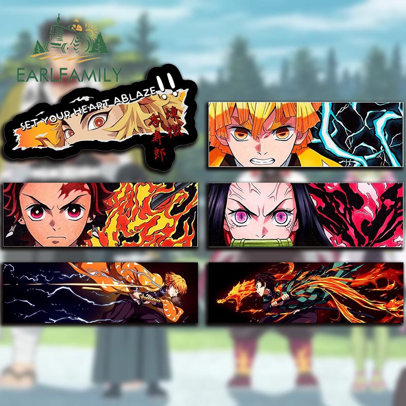 EARLFAMILY 13cm for Demon Slayer Car Sticker Vinyl Car Wrap Creative ...