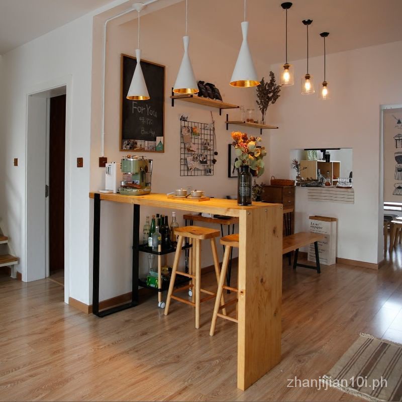 Solid Wood family bar table integrated living room partition household ...