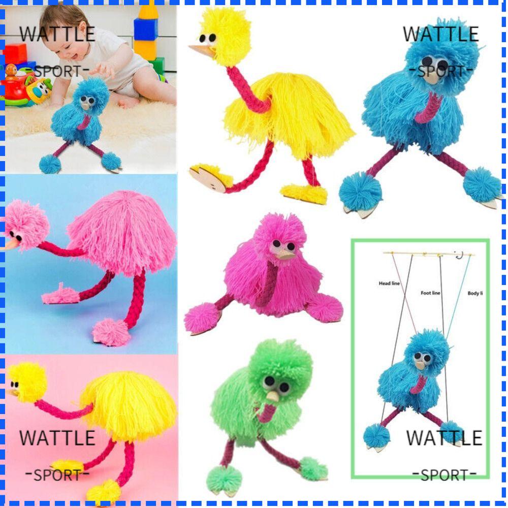 WATTLE Ostrich Puppet Stuffed, Plush Toy Hand Puppet Wooden Ostrich ...