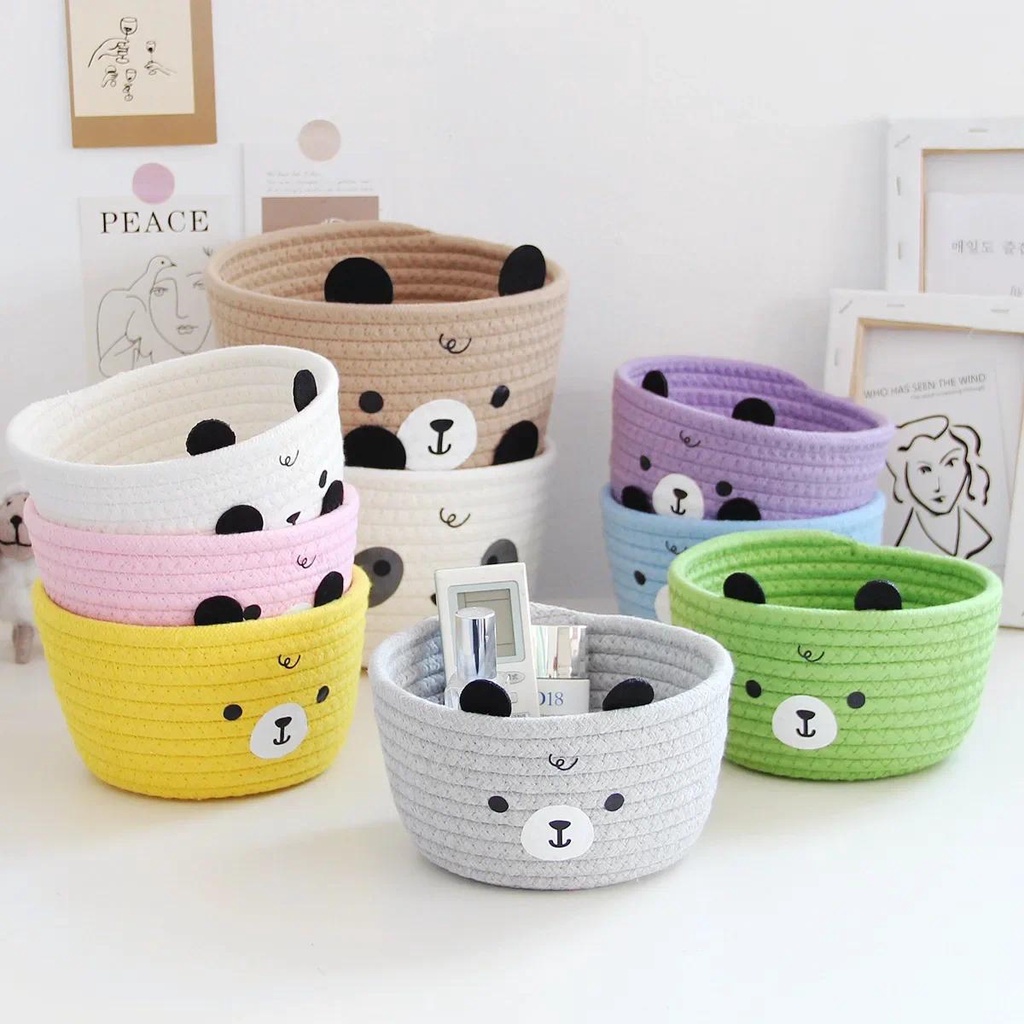 Cute Storage Baskets Rattan Woven Bedroom Household Decor Organizer ...