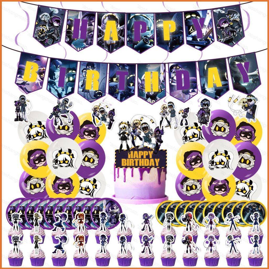 SI Murder Drones theme kids birthday party decorations banner cake ...