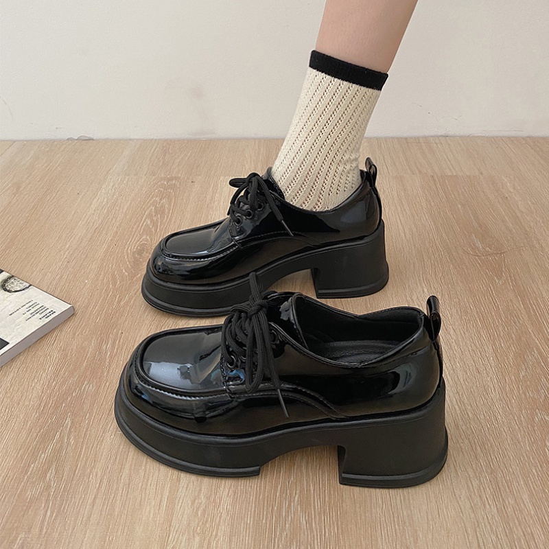 2 Inch Platform Mary Jane Shoes for Women Fashion Leather Heels Shoes ...