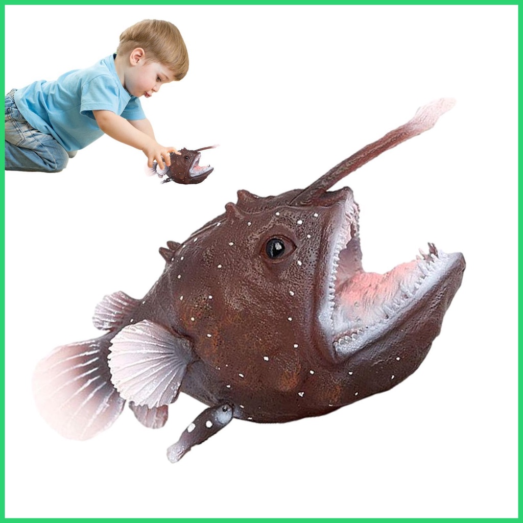 Miniature Fish Toy Portable Mini Angler Fish Figure Simulation Ocean ...