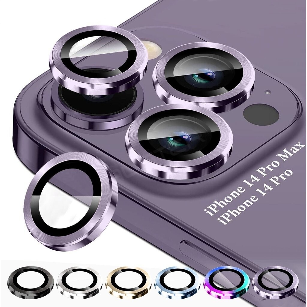 1 set(2/3pcs)Metal Full Cover Camera Lens Protector With Tempered Glass ...