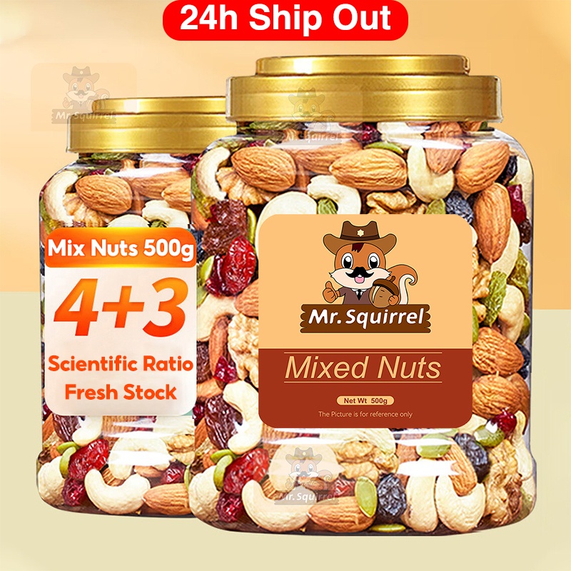 Mr Squirrel 7 Mixed Nuts and Fruits Daily Snacks Mixed Nuts Healthy Snack Trail Mix Fruit and ...
