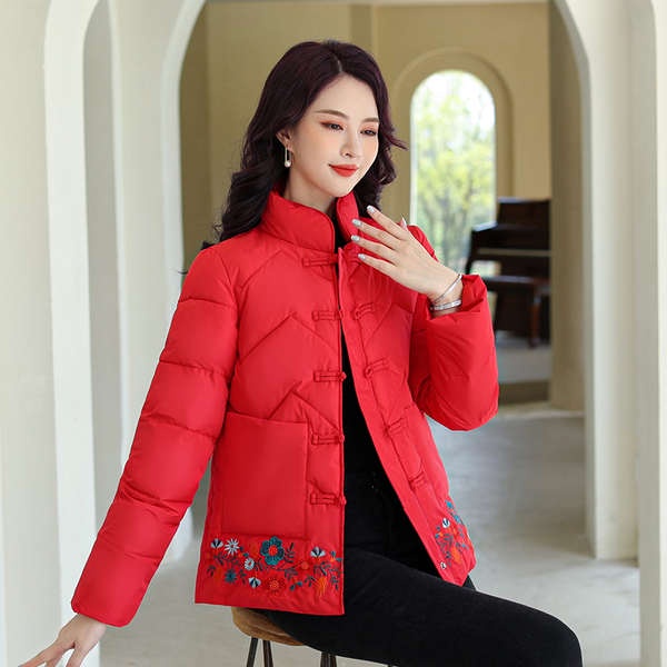 Padded Jacket Women Chinese Style Down Padded Jacket Retro Padded ...