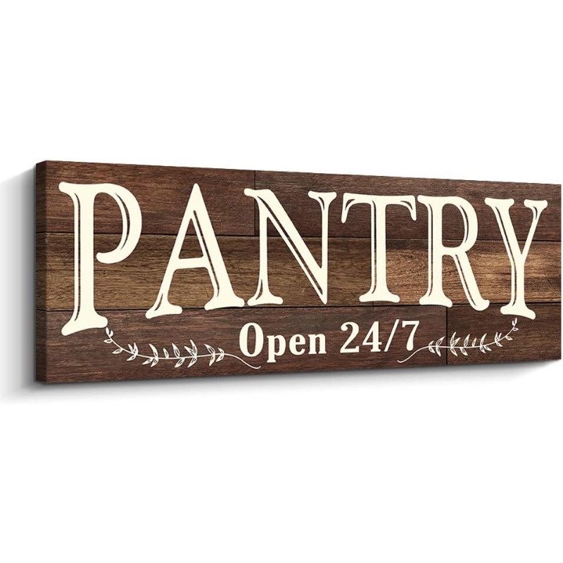Pantry Sign Wood Color Canvas Wall Art Print Sign Wall Art, Decorative ...