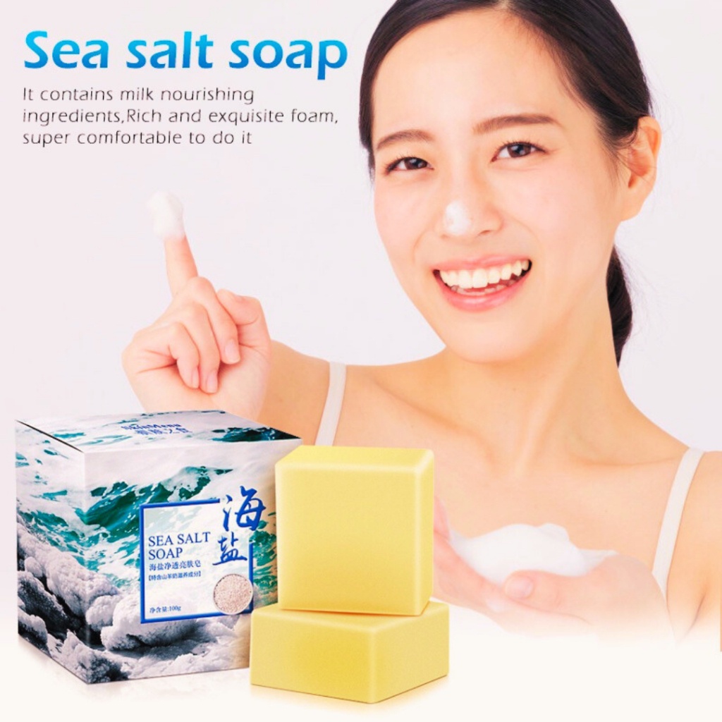 Sea Salt Soap Removal Pimple Pores Acne Treatment Cleaner Moisturizing ...