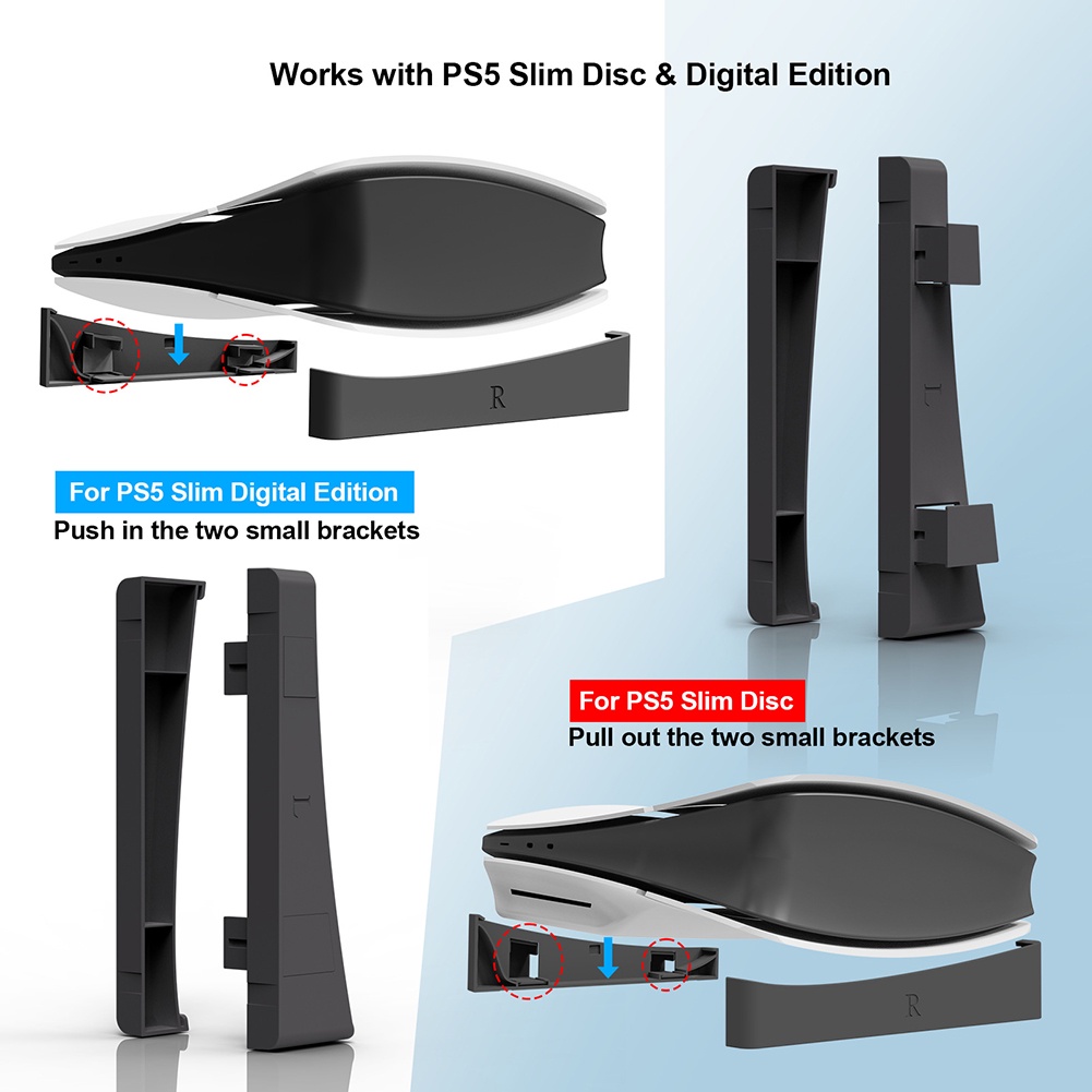 Horizontal Stand Space Saving Display Stand Side Stand Base for PS5 ...